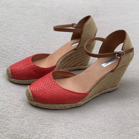 Halogen | Shoes | Halogen Leather Espadrille Wedge Heel Ankle Strap ...